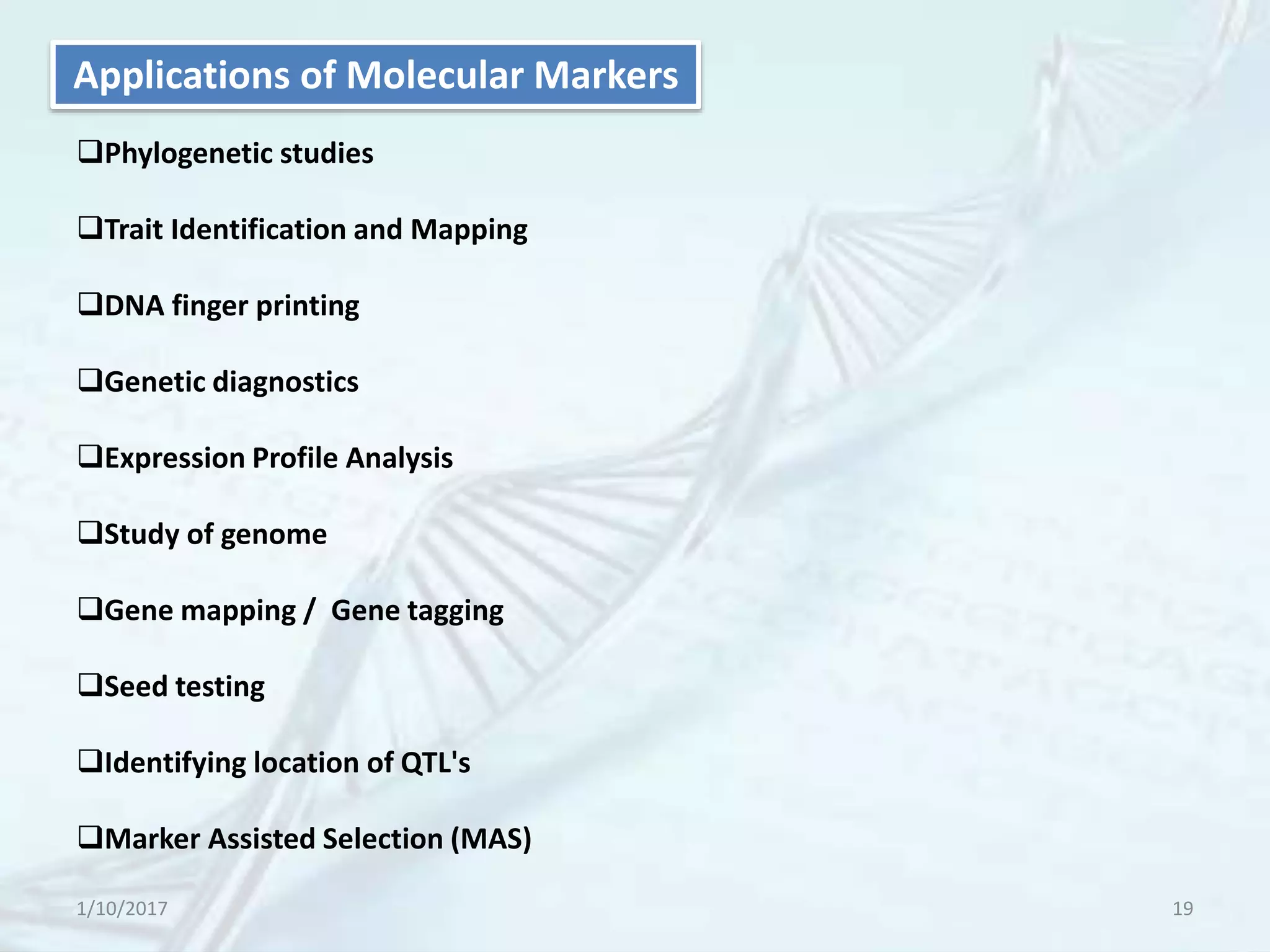Molecular Marker and It's Applications | PPTX