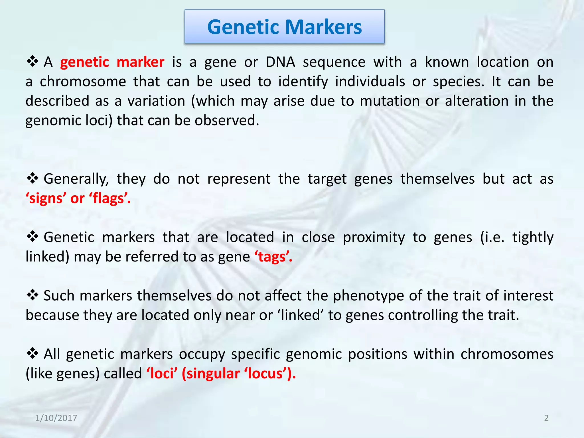 Molecular Marker and It's Applications | PPTX