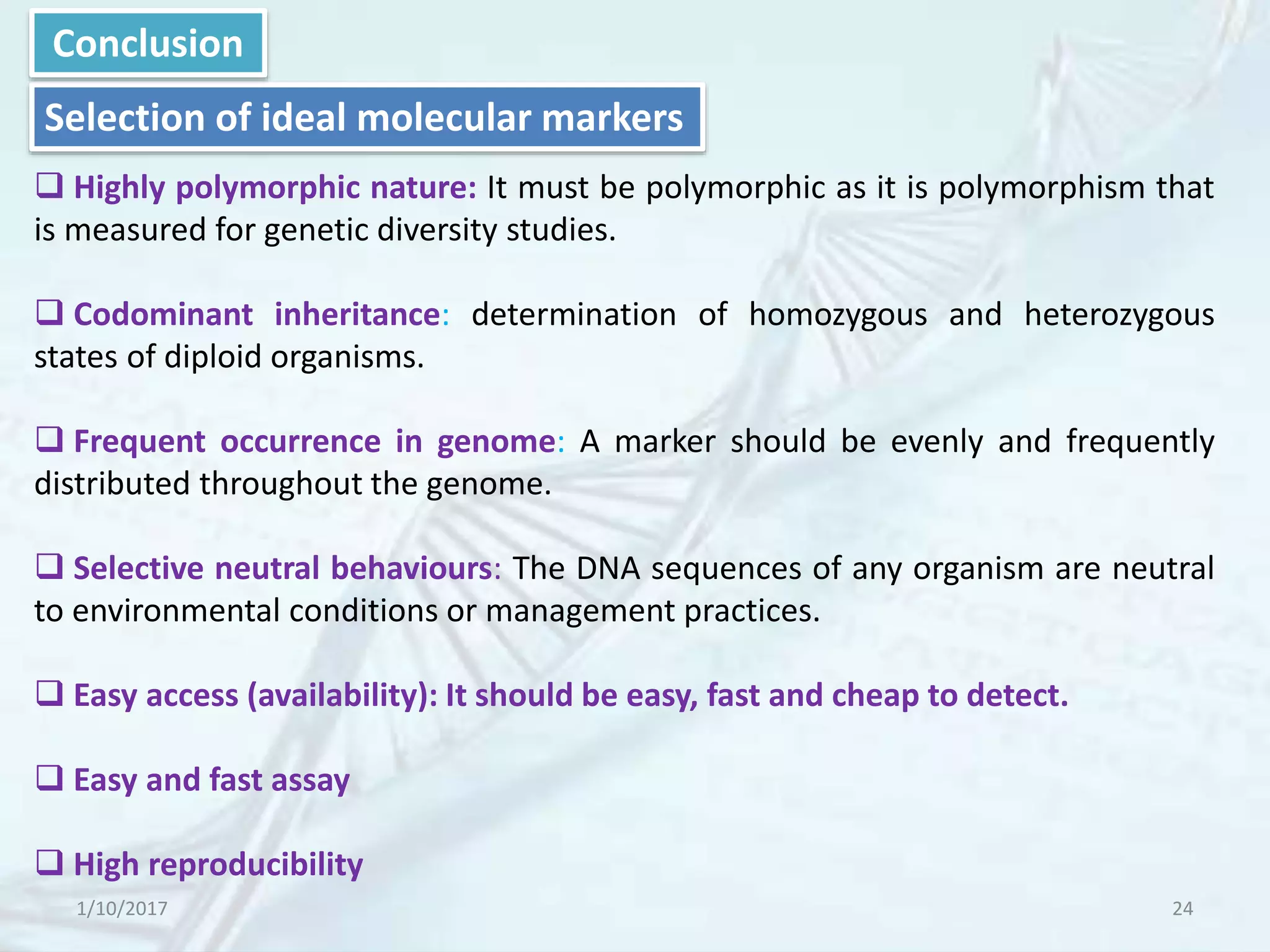 Molecular Marker and It's Applications | PPTX