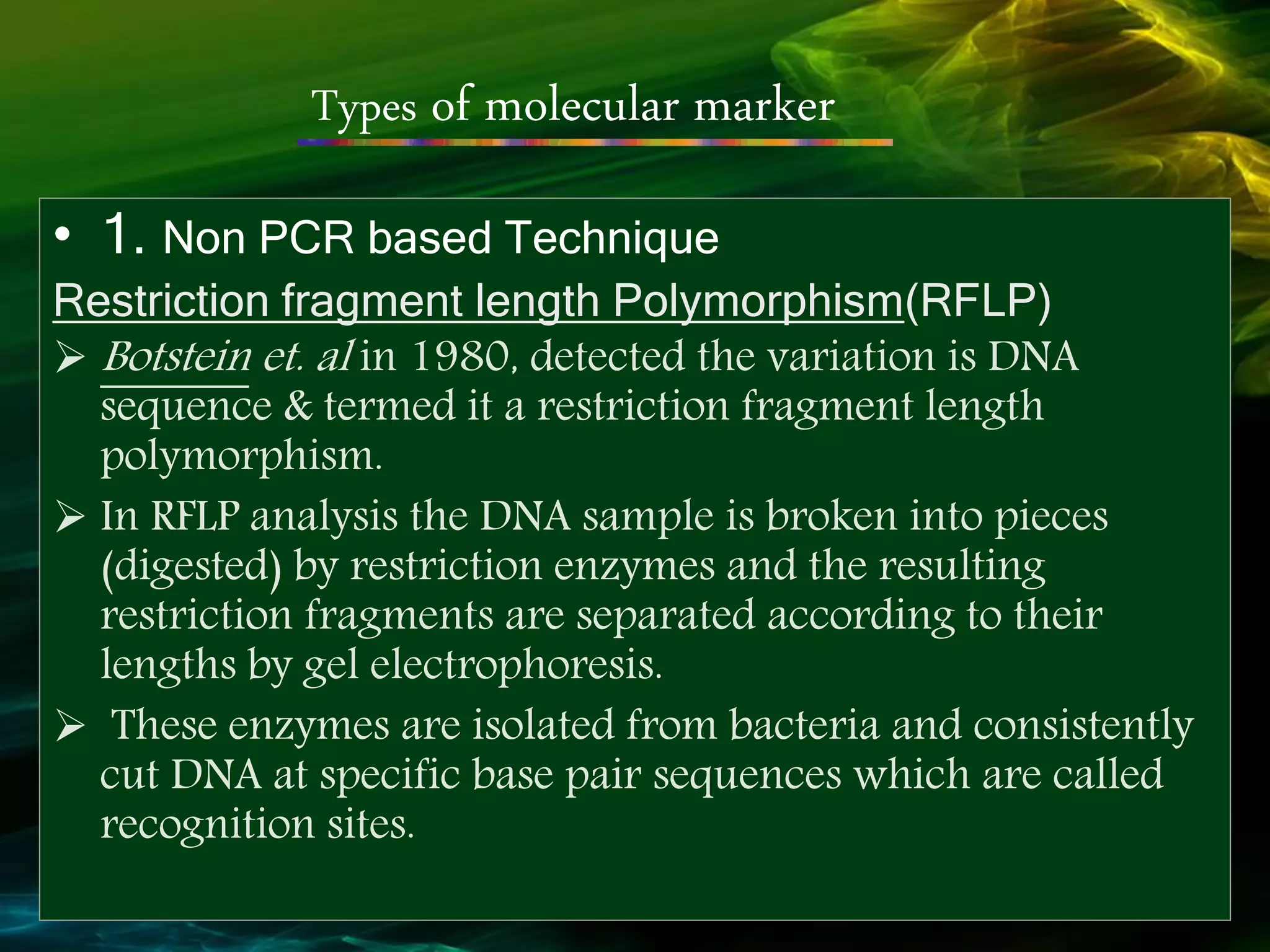 Molecular marker General introduction by K. K. SAHU Sir. | PPTX