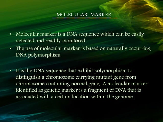 Molecular marker General introduction by K. K. SAHU Sir. | PPT