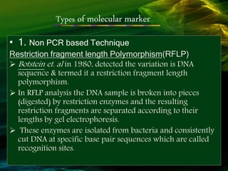 Molecular marker General introduction by K. K. SAHU Sir. | PPTX