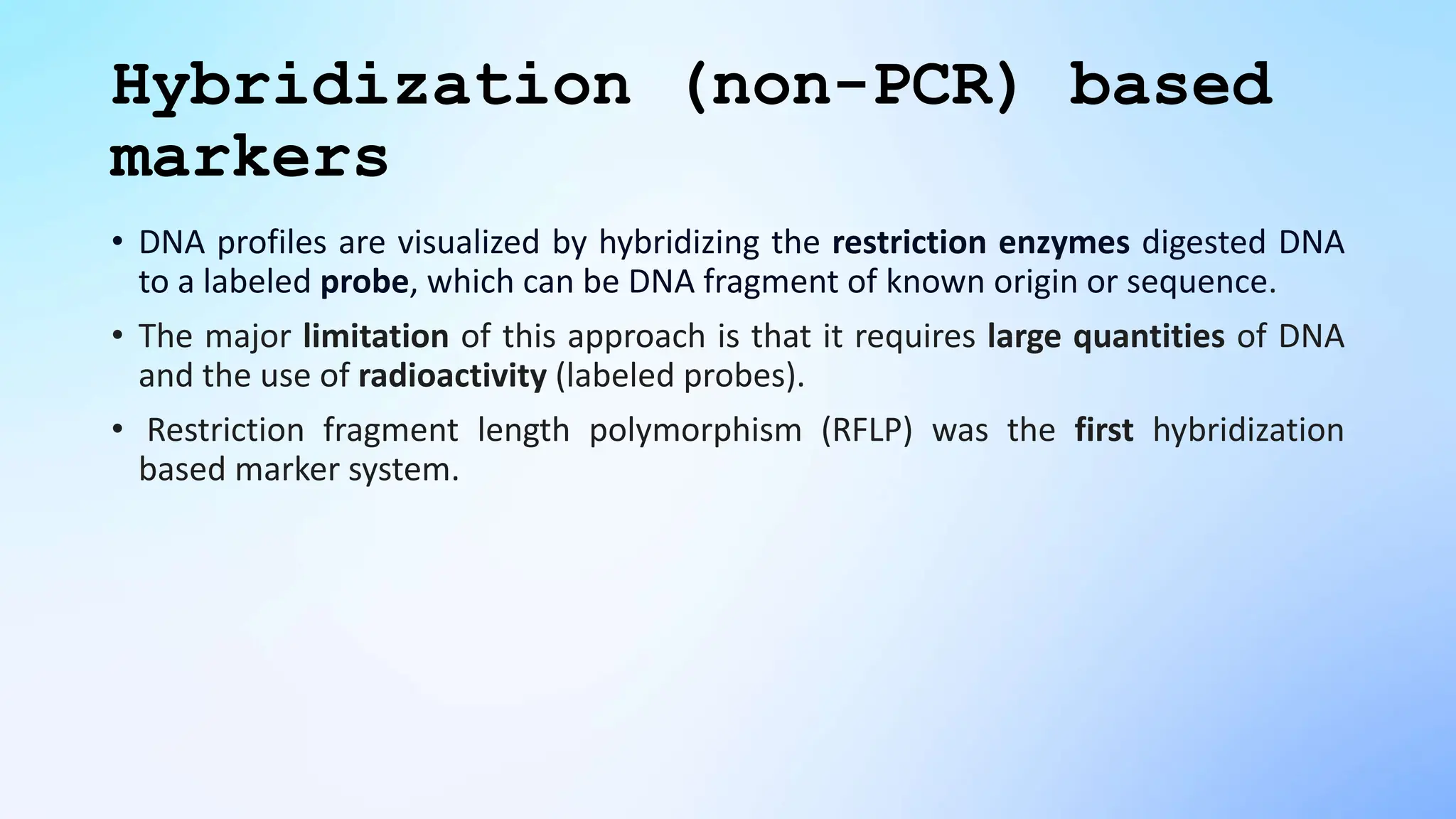 Molecular markers- RFLP, RAPD, AFLP, SNP etc. | PPTX