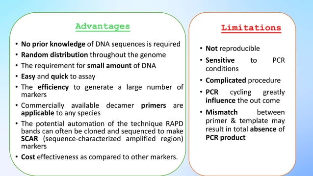Molecular markers- RFLP, RAPD, AFLP, SNP etc. | PPTX