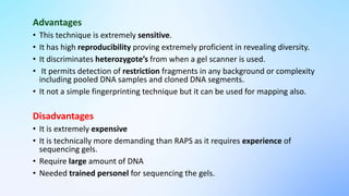 Molecular markers- RFLP, RAPD, AFLP, SNP etc. | PPTX