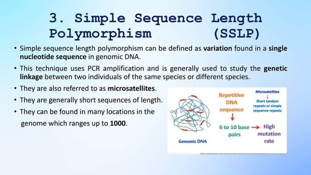 Molecular markers- RFLP, RAPD, AFLP, SNP etc. | PPTX