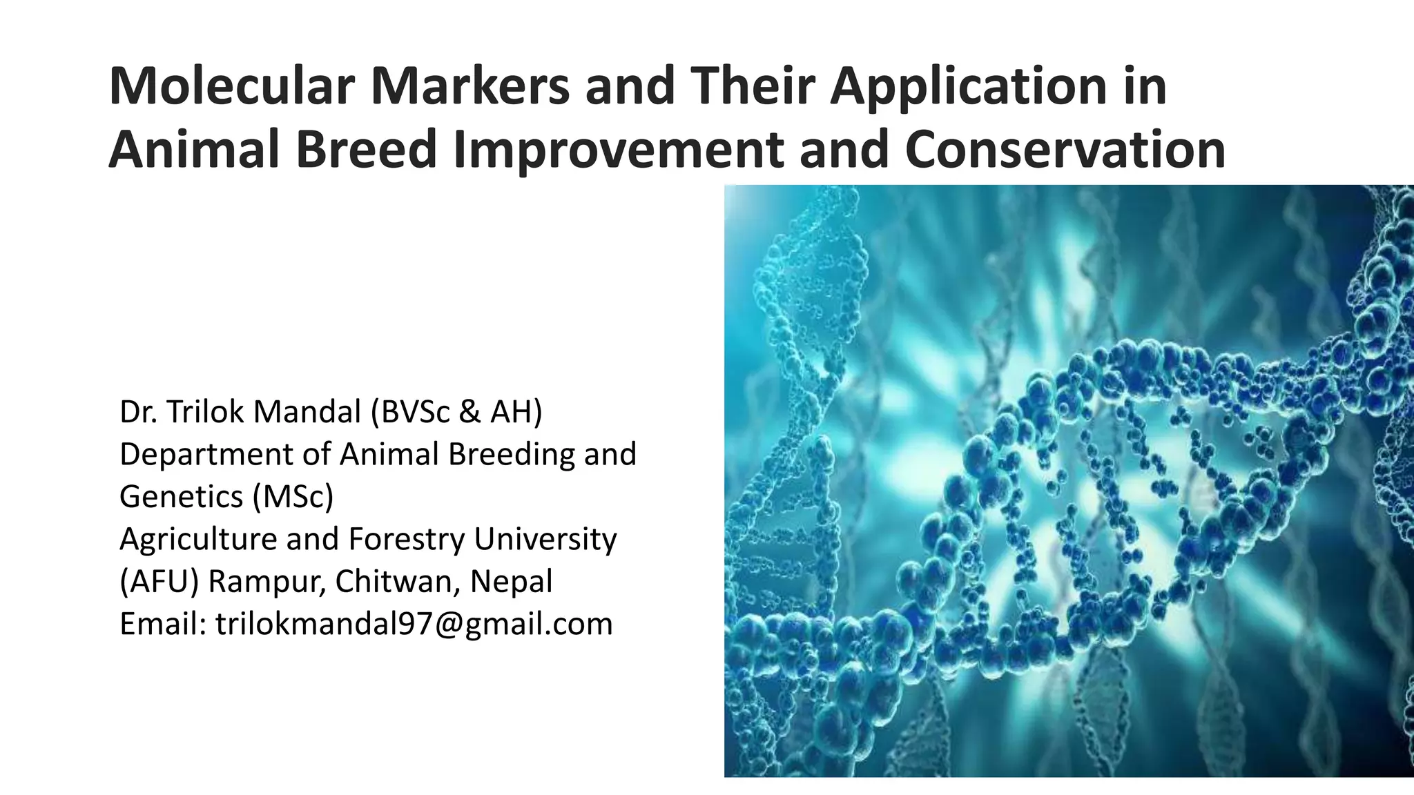 Molecular Markers and Their Application in Animal Breed.pptx