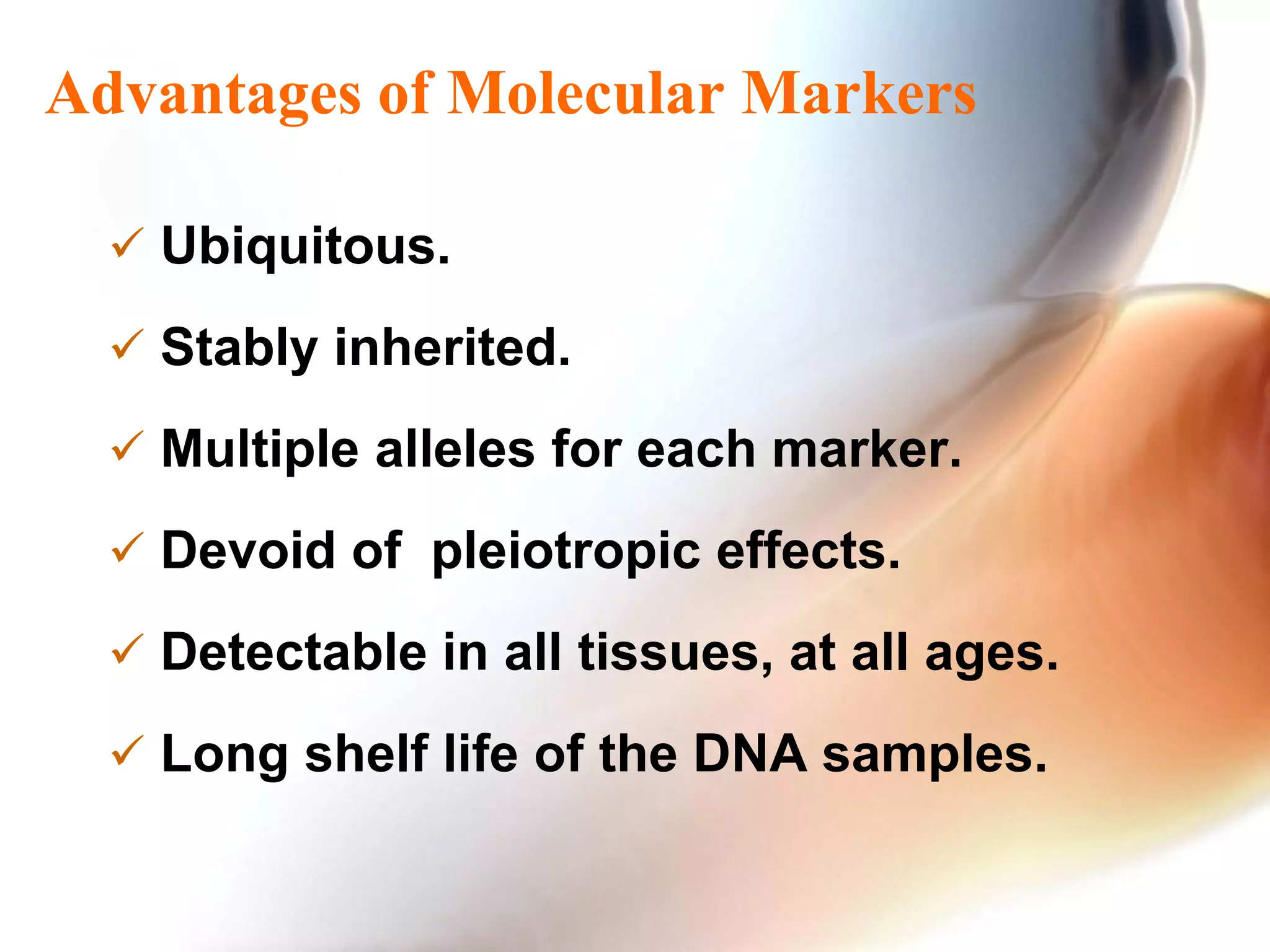 Molecular markers types and applications | PDF