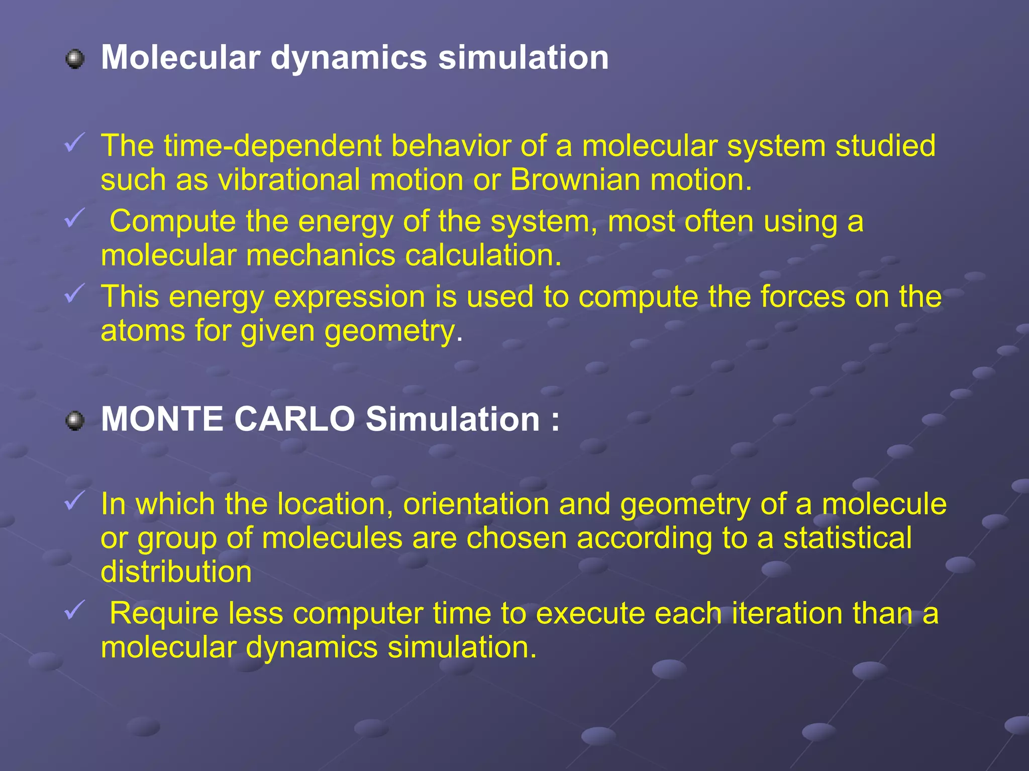 Molecular mechanics and dynamics | PPT