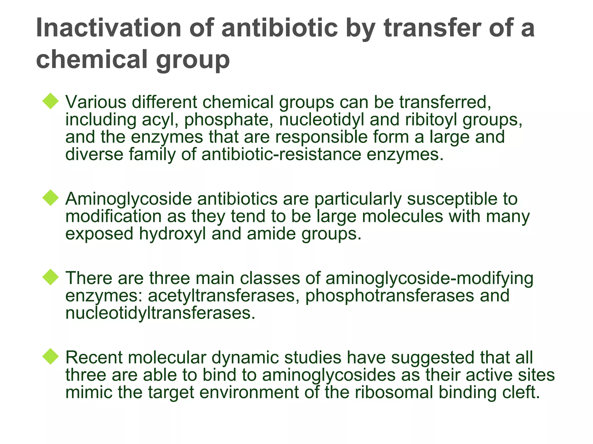 Molecular mechanism of antibiotic resistance | PPTX