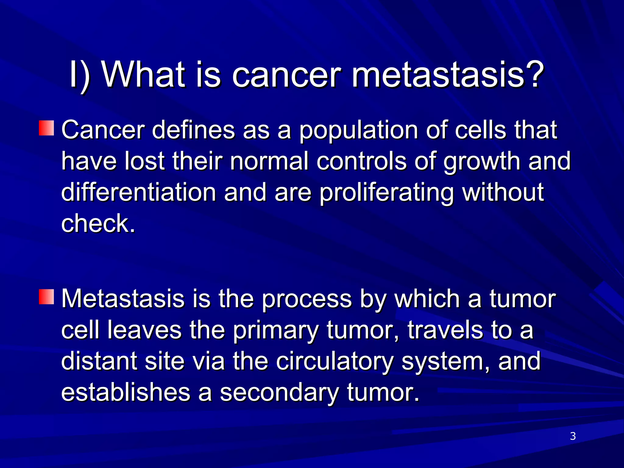 Molecular mechanism of cancer metastasis | PPT