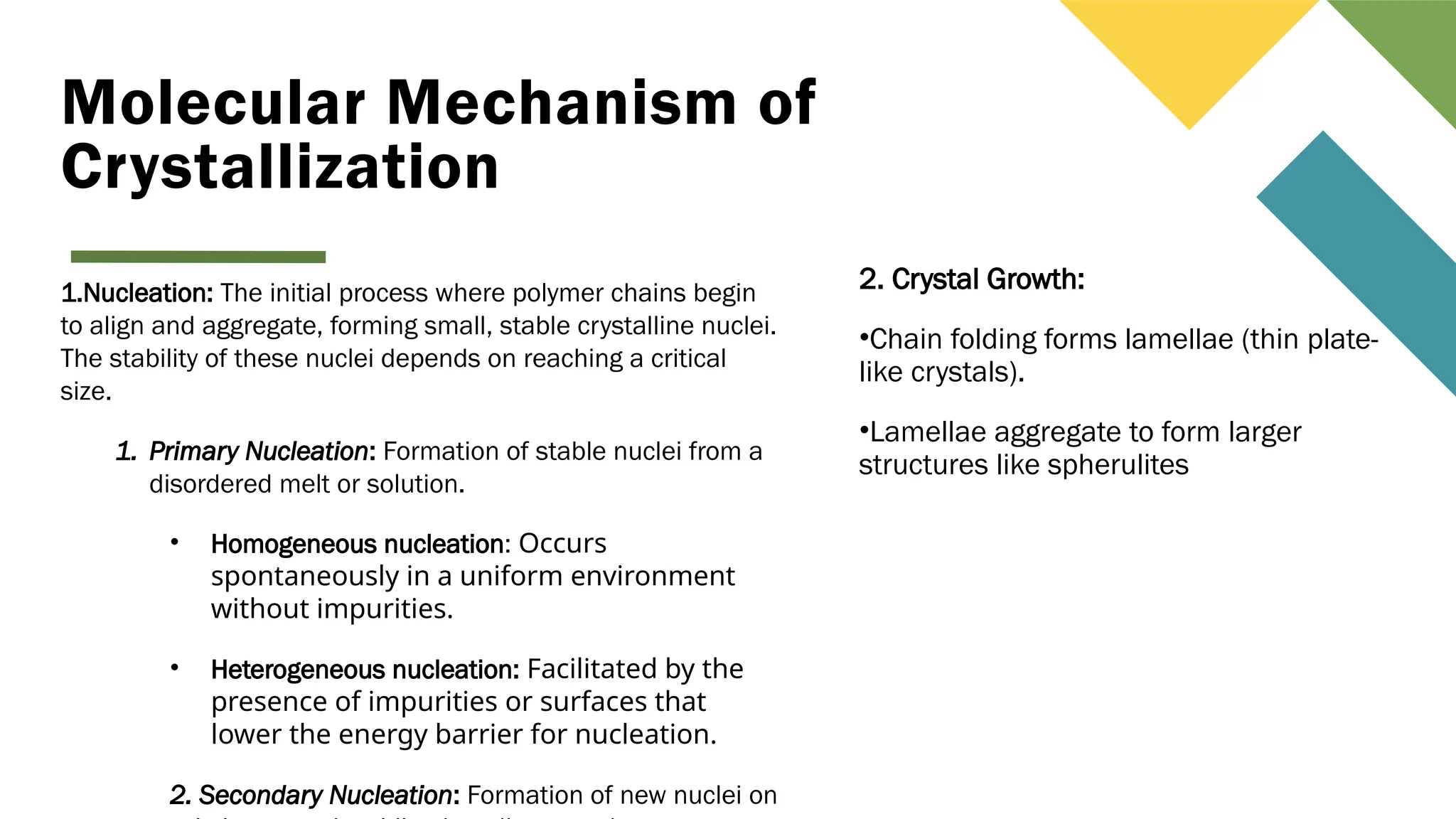 Molecular Mechanism of Crystallization and Factors Affecting Melting.pptx