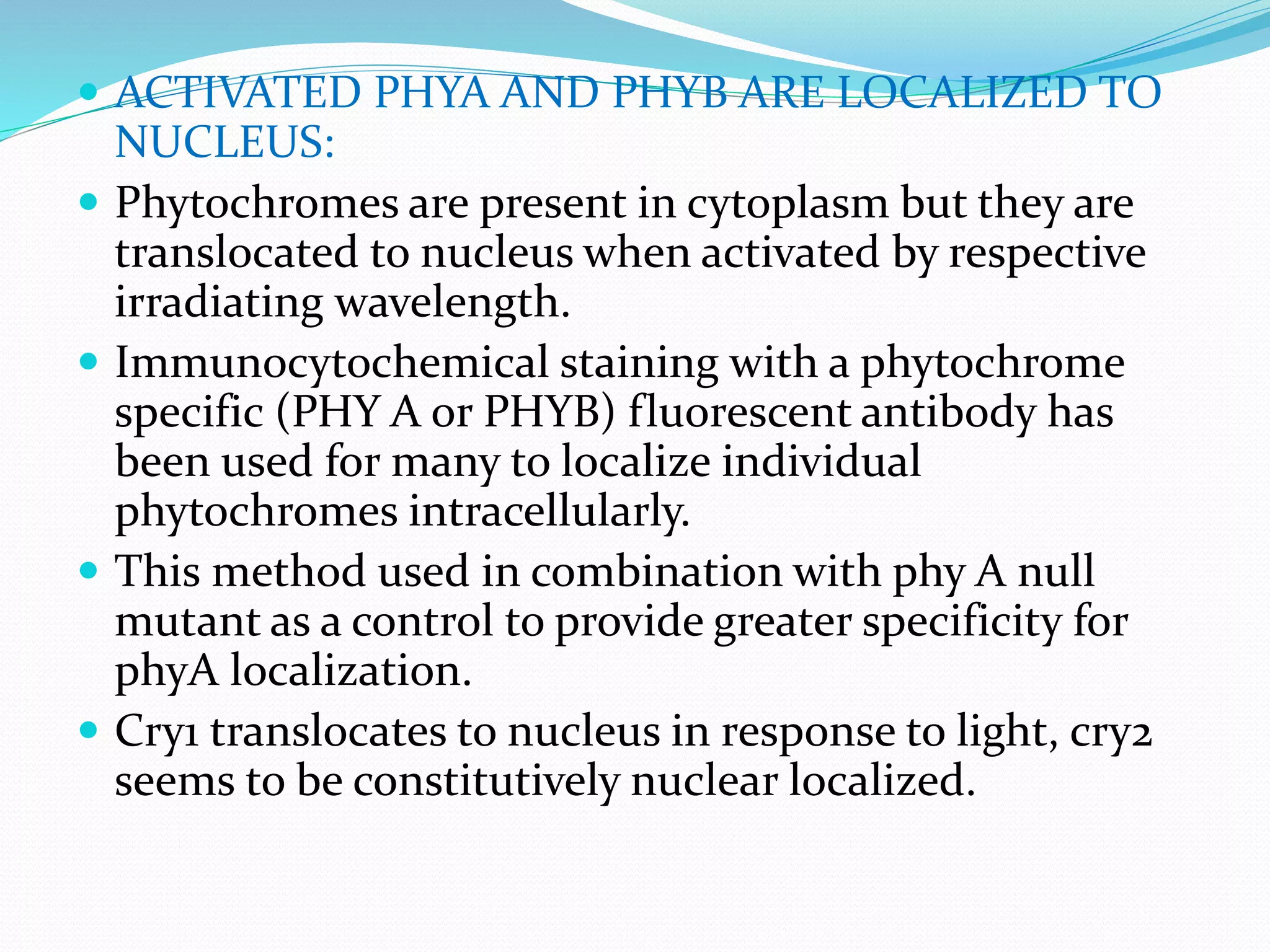Molecular mechanism of light perception, signal transduction and gene ...
