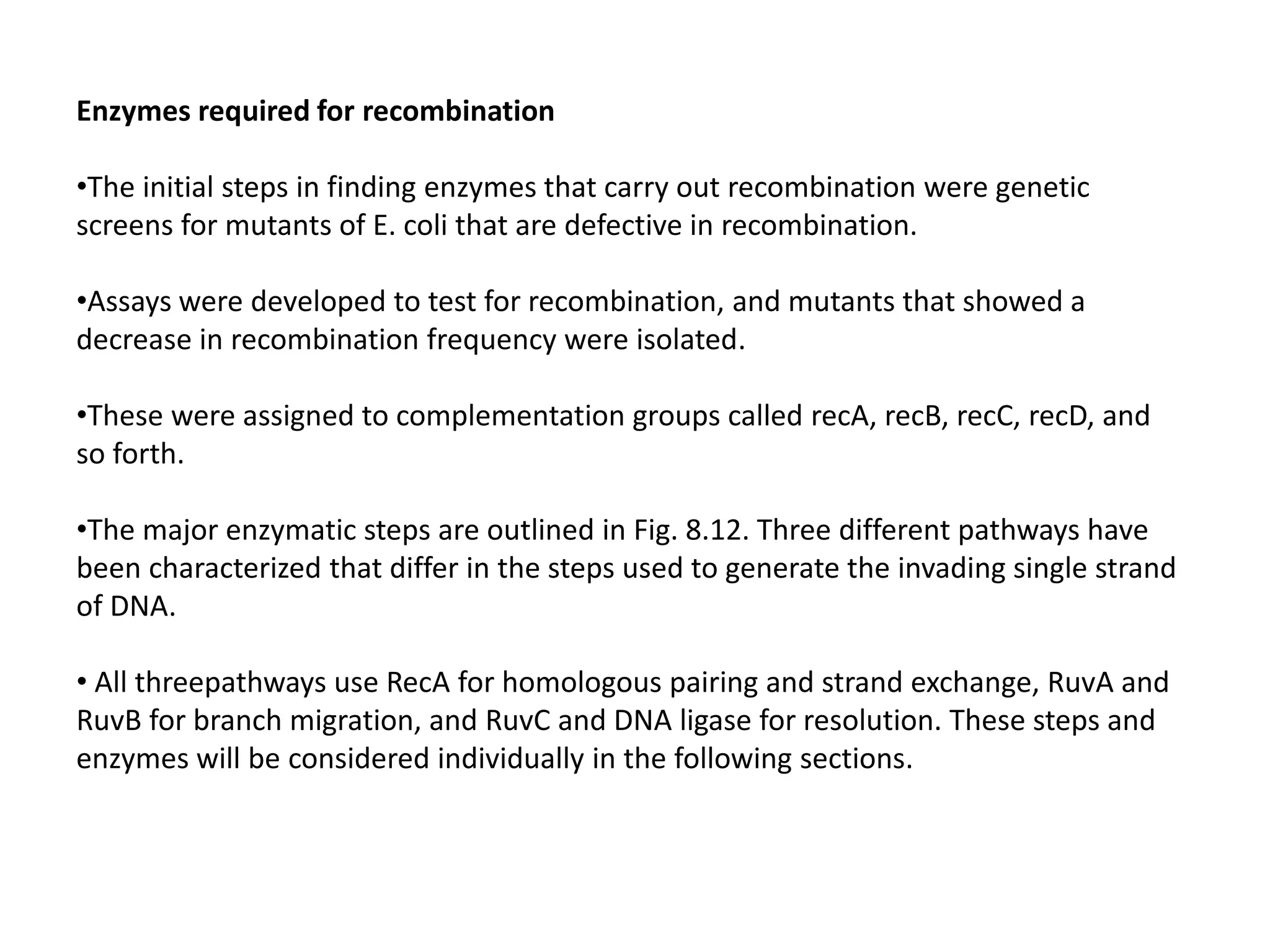 Molecular mechanism of recombination, post meiotic segregation | PPTX
