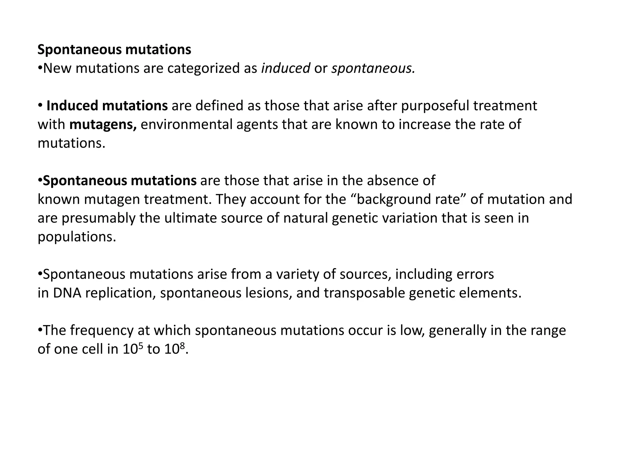 Molecular mechanism of spontaneous mutations | PPTX