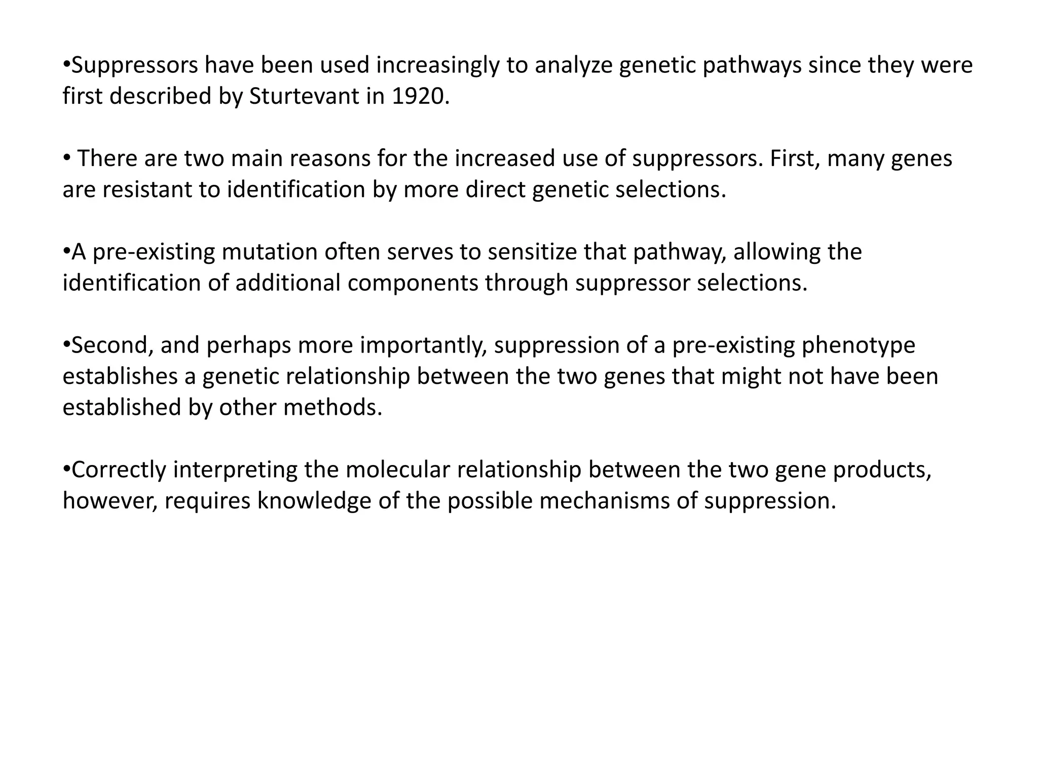 Molecular mechanism of suppression, somatic mutations | PPTX