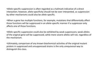 Molecular mechanism of suppression, somatic mutations | PPTX