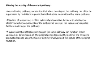 Molecular mechanism of suppression, somatic mutations | PPTX