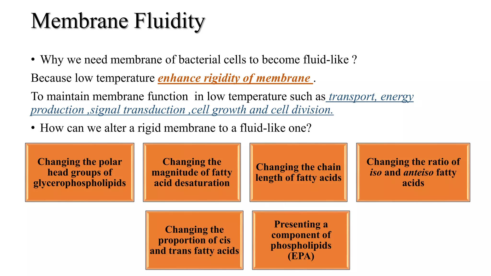 Molecular mechanisms of cold adaptation in bacteria | PPTX