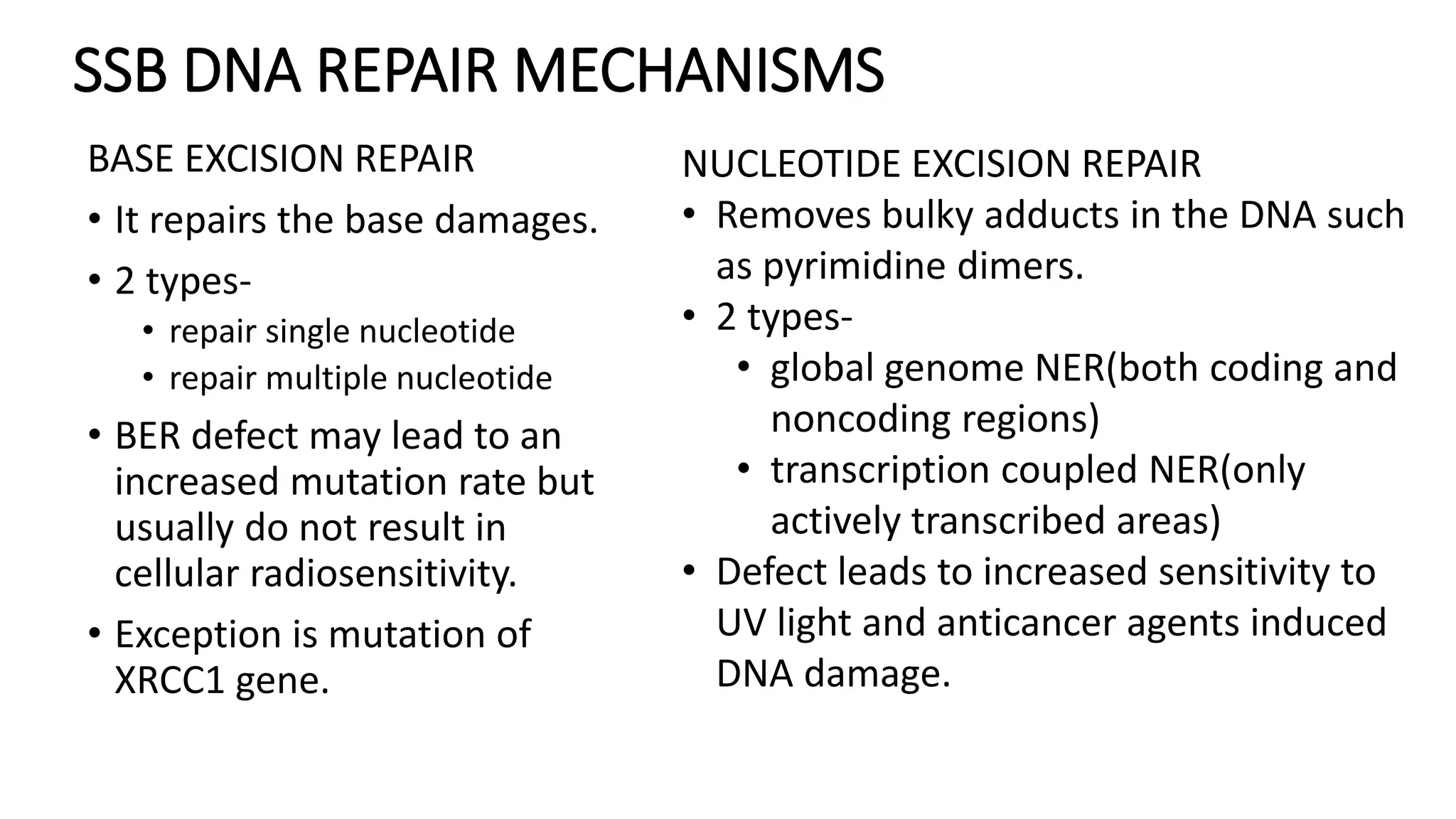 Molecular mechanisms of DNA damage and repair | PPTX