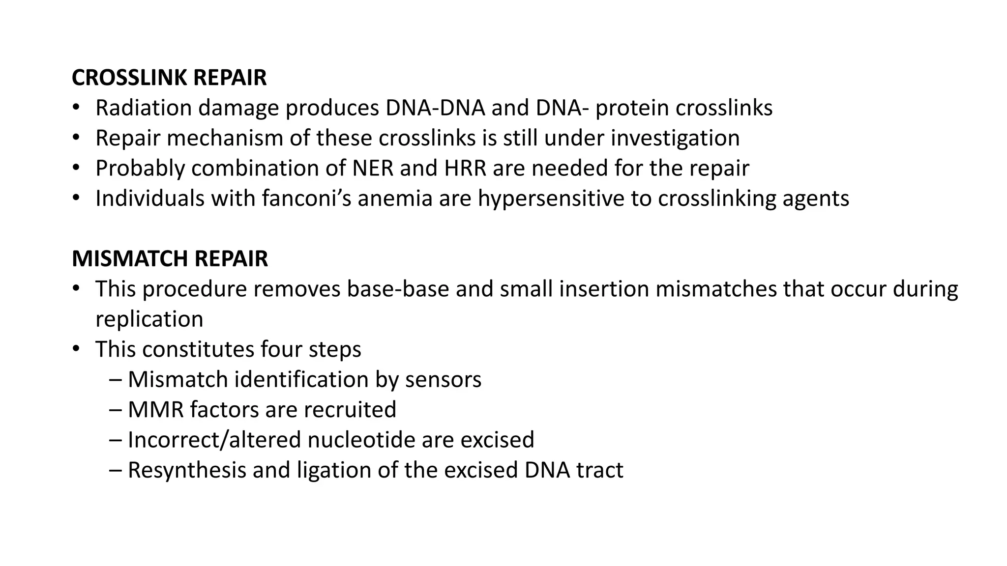 Molecular mechanisms of DNA damage and repair | PPTX