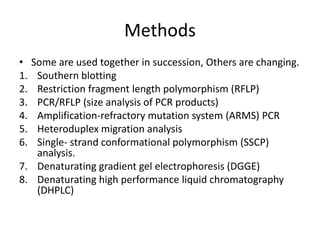 Molecular Methods for Diagnosis of Genetic Diseases | PPT