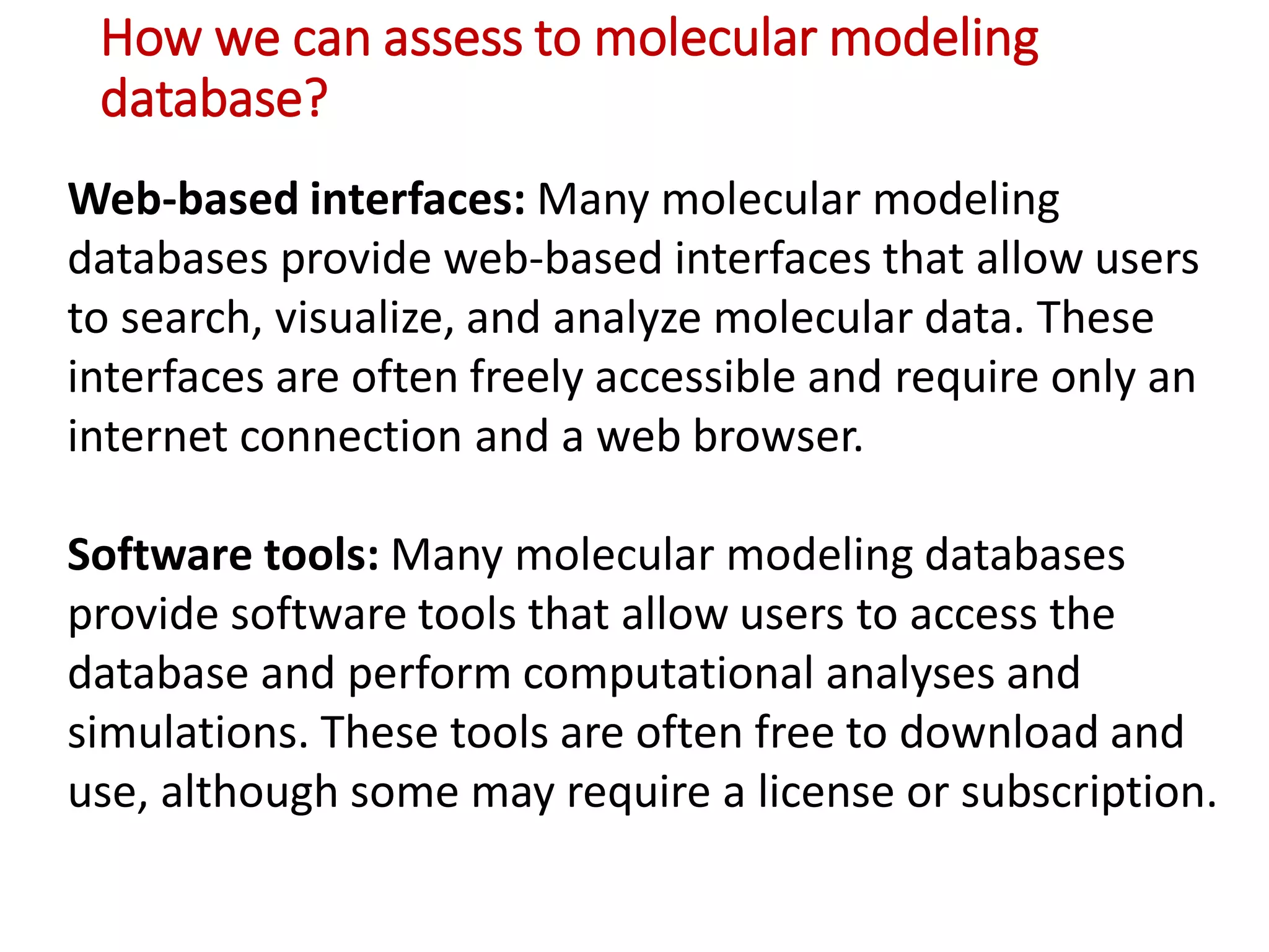 Molecular modeling database | PDF