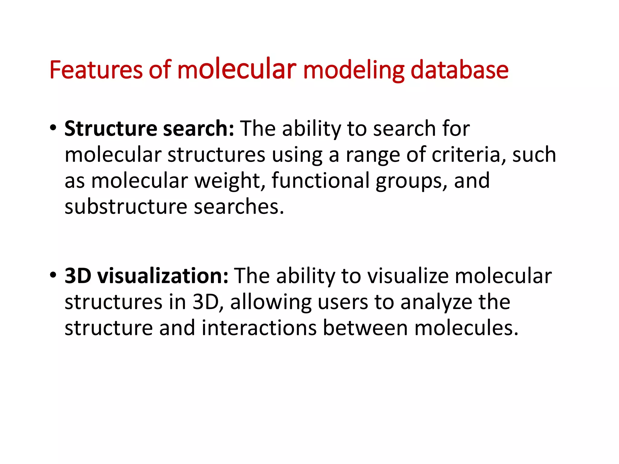Molecular Modeling Database Pdf Databases Computer Software And