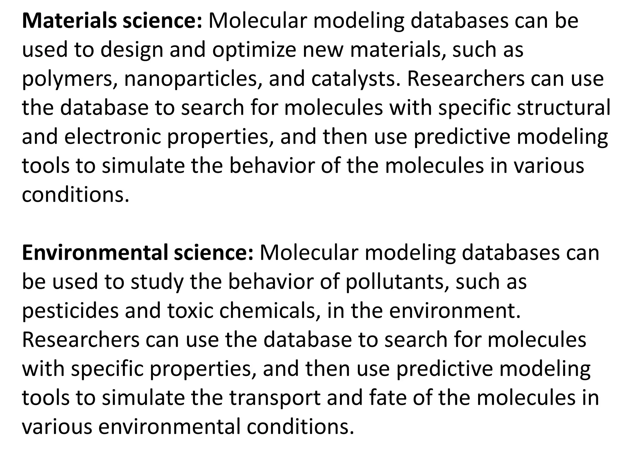 Molecular modeling database | PDF