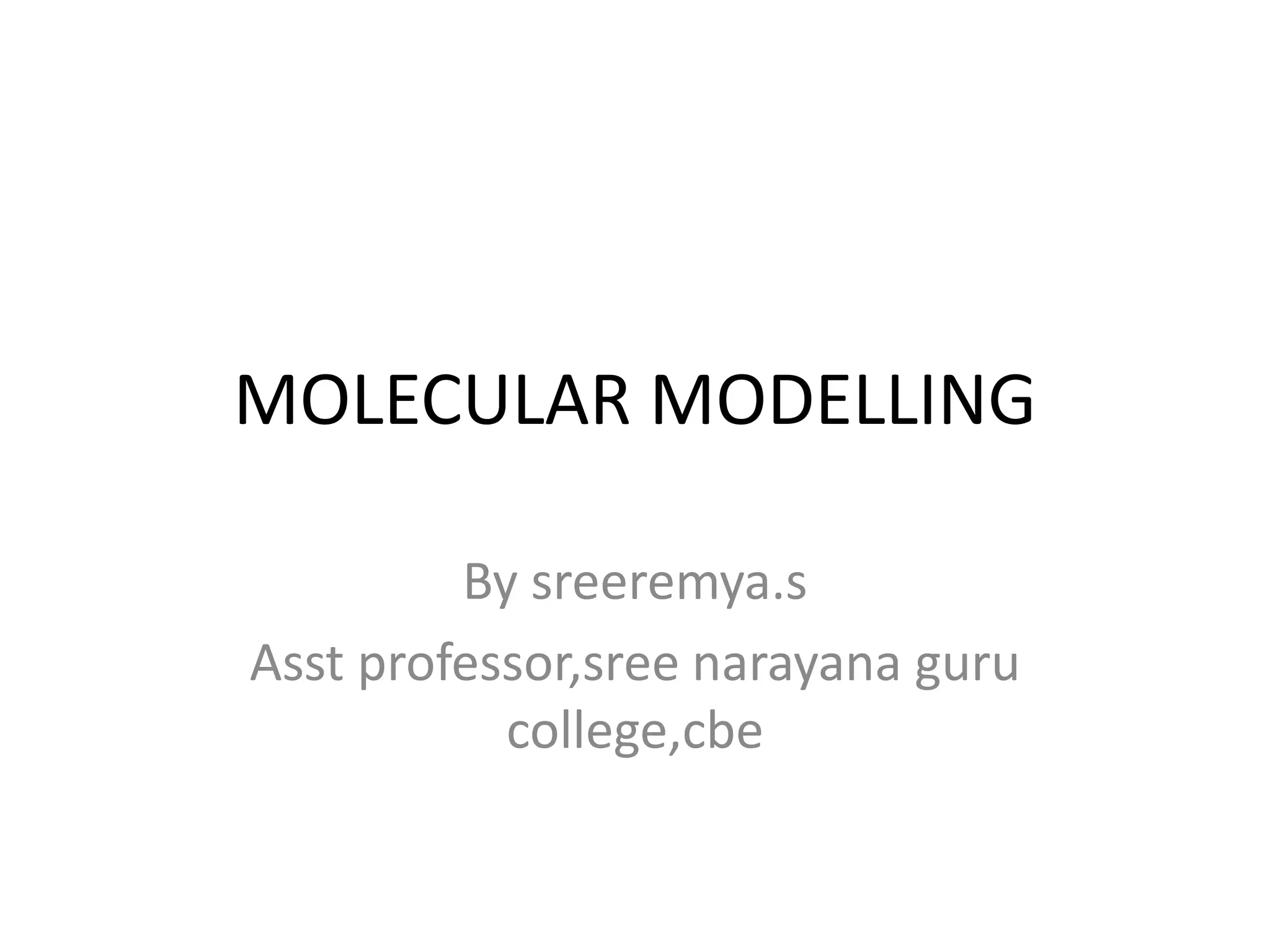 Molecular modelling | PPT