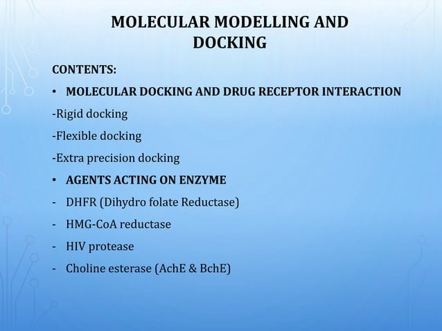 Molecular modelling and dcoking.pptx | Chemistry | Science