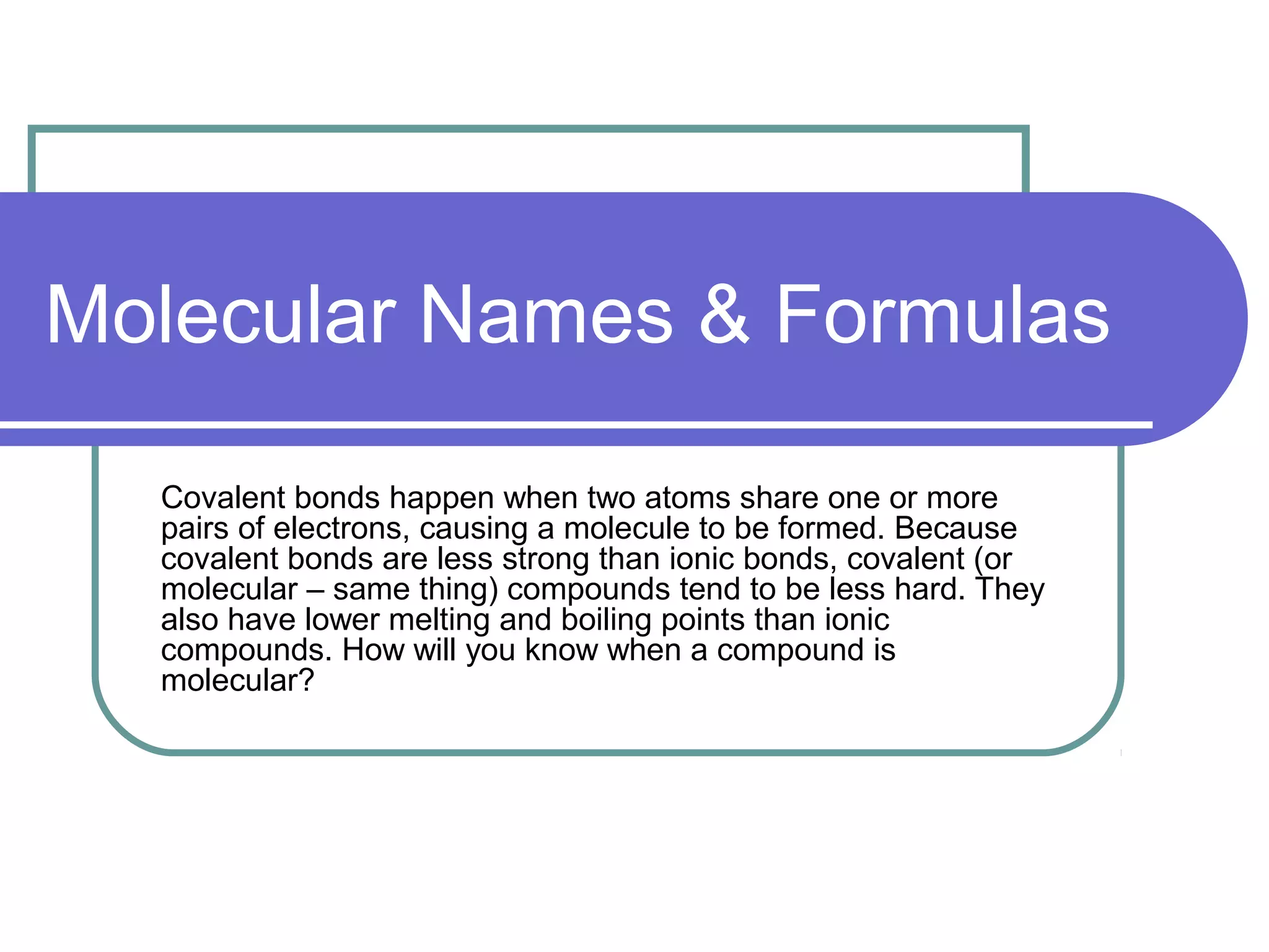 Molecular names formulas (1) | PPT