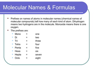 Molecular names formulas (1) | PPT