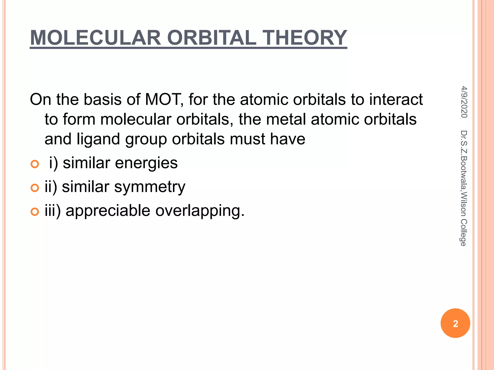 Molecular orbital theory | PPTX