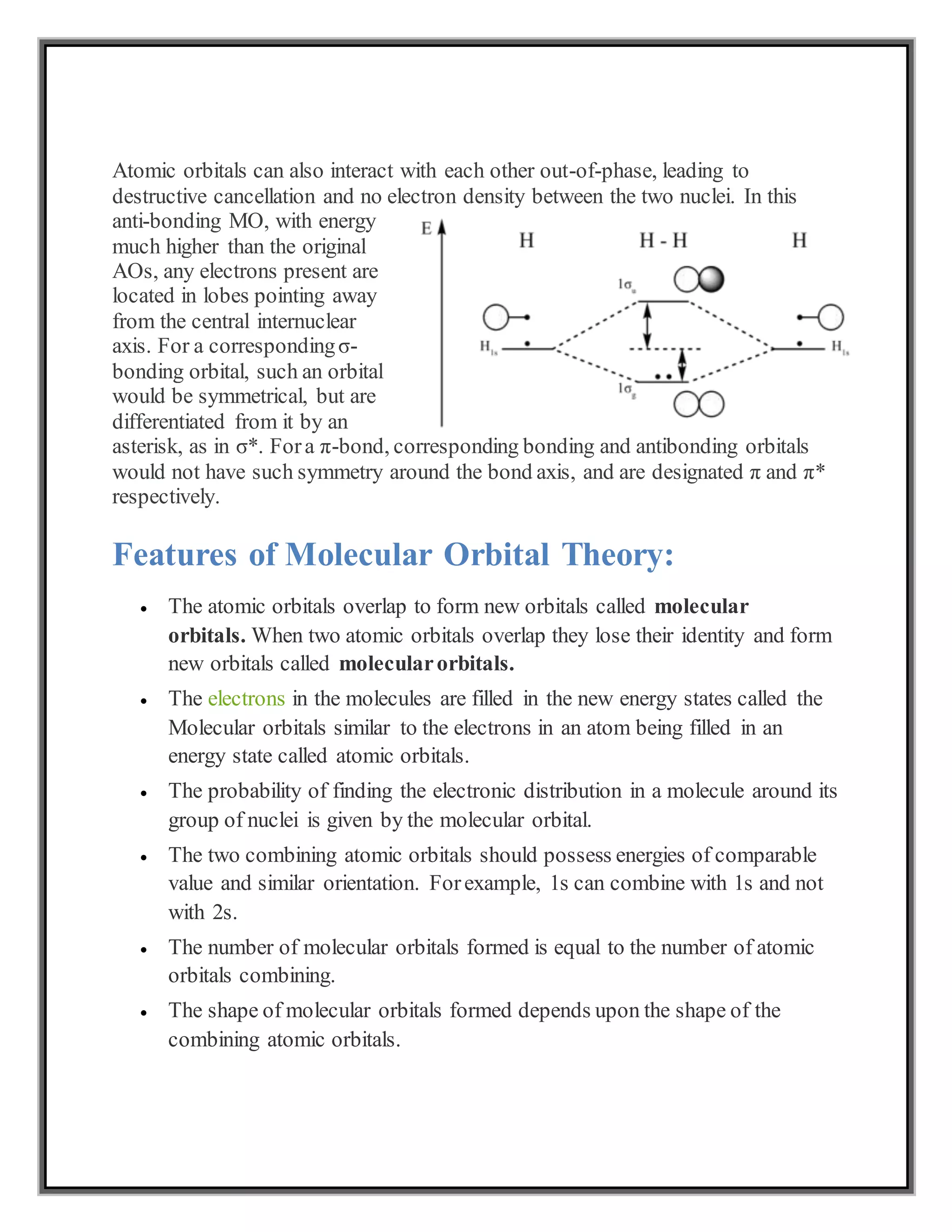 Molecular orbital theory | DOCX | Chemistry | Science