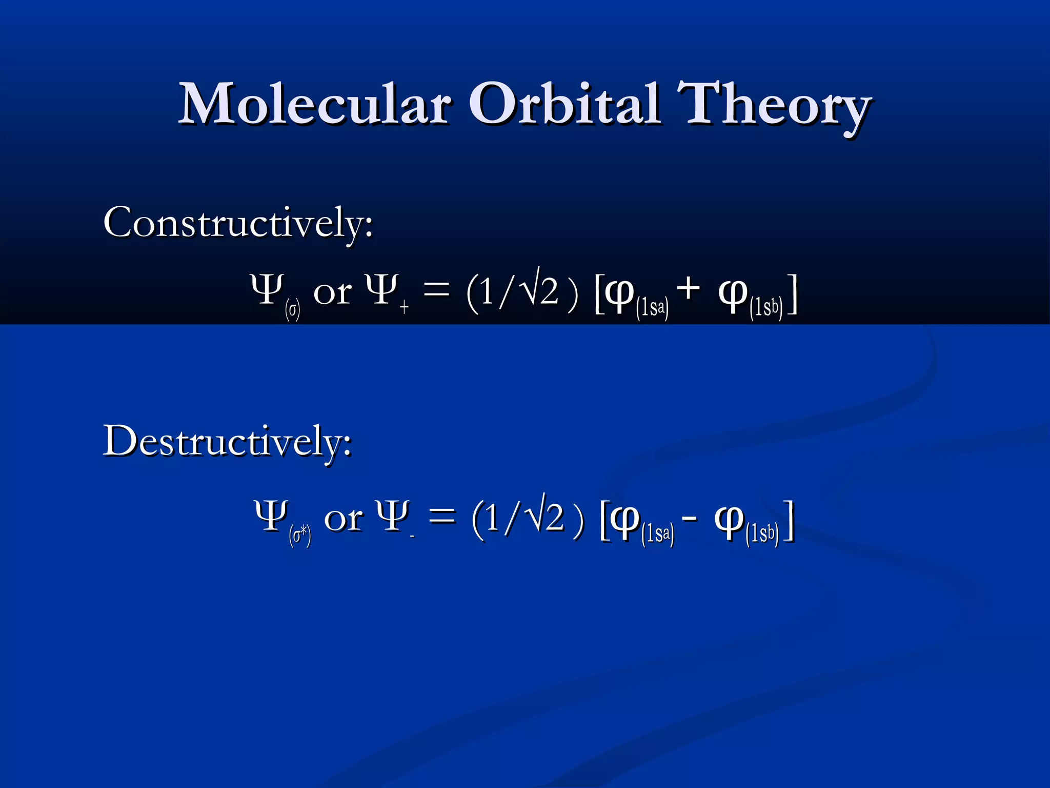 Molecular Orbital Theory Lecture Ppt
