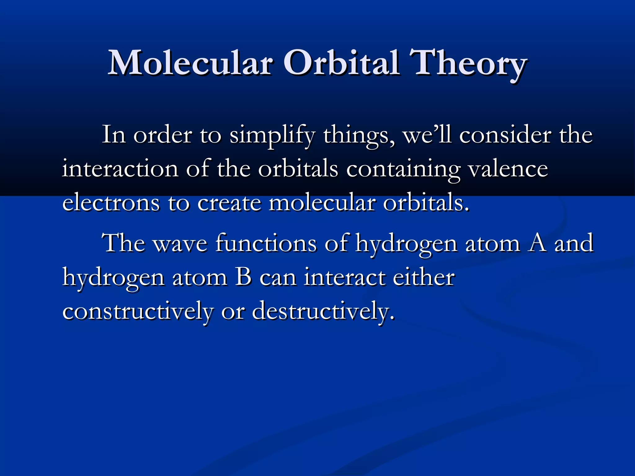 Molecular orbital theory lecture | PPT