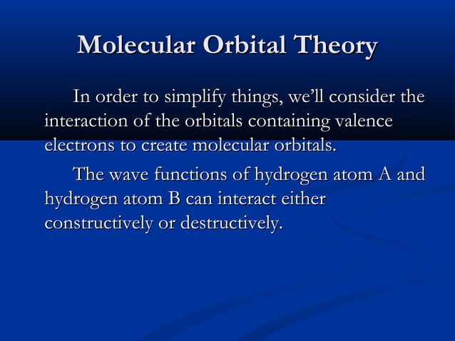 Molecular orbital theory lecture | PPT
