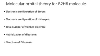 Molecular orbital theory(mot) of SF6/CO2/I3-/B2H6 | PPTX