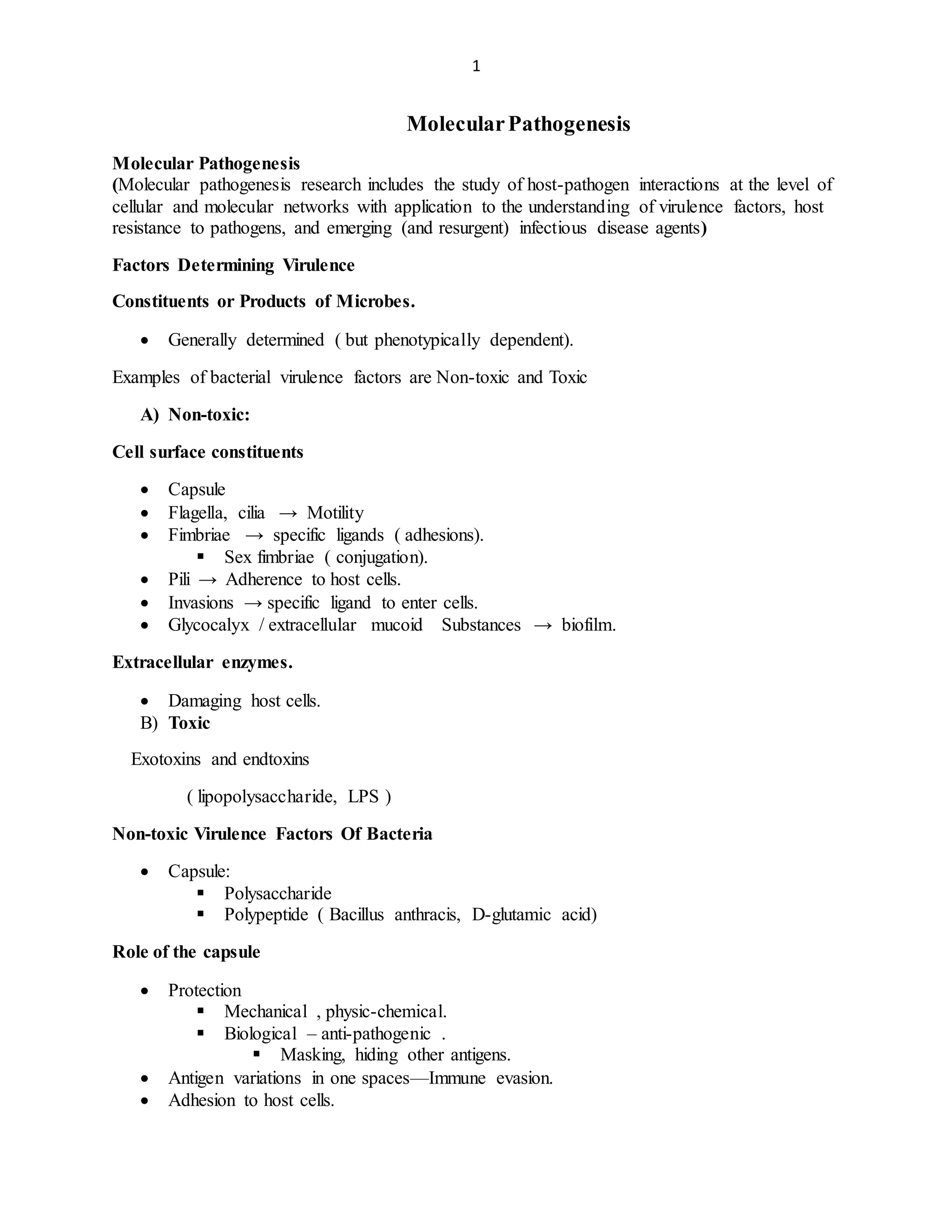Molecular pathogenesis | DOCX