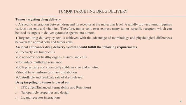 Tumour targeting and Brain specific drug delivery | PPTX