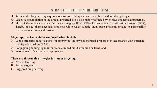 Tumour targeting and Brain specific drug delivery | PPTX