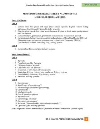 Dr. A. Sumathi - Molecular Pharmaceutics - Question Bank for Unit 4 & 5.pdf