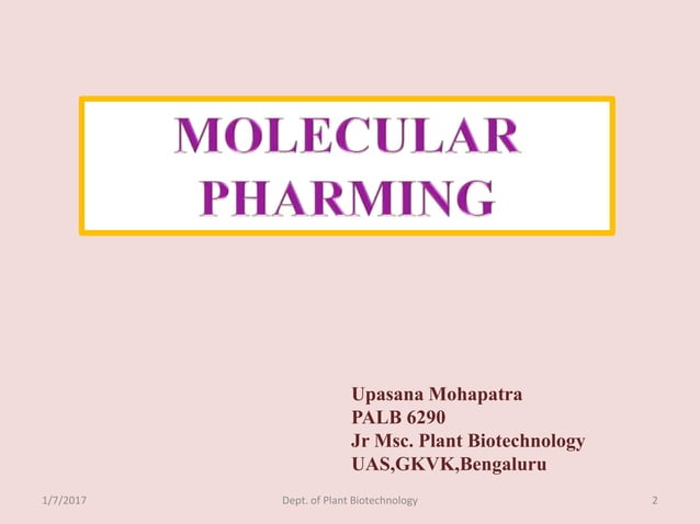 Molecular pharming | PPTX