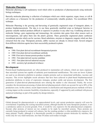 Molecular pharming | PDF