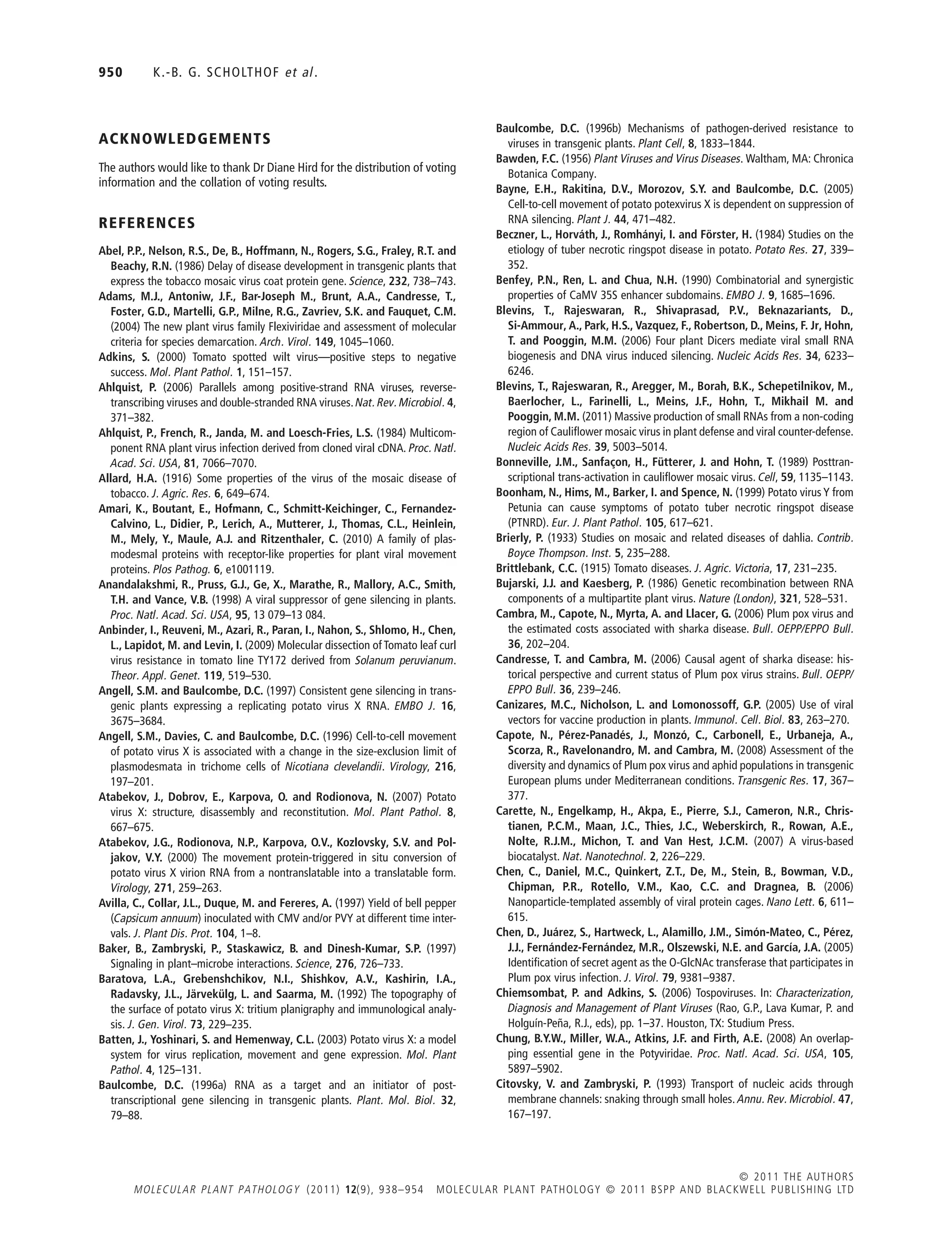Molecular Plant Pathology - 2011 - SCHOLTHOF - Top 10 plant viruses in ...