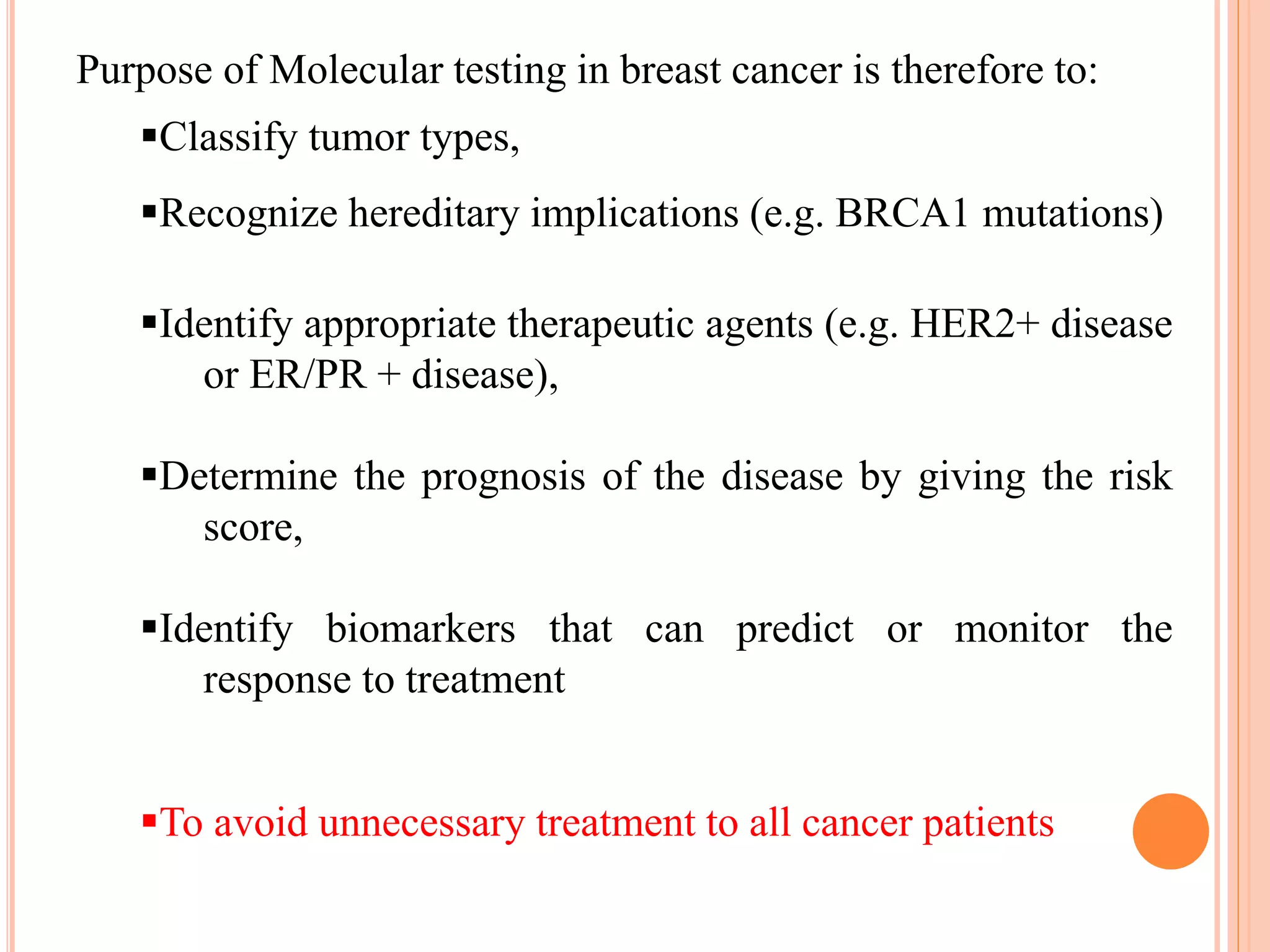 Molecular profiling of breast cancer | PPTX