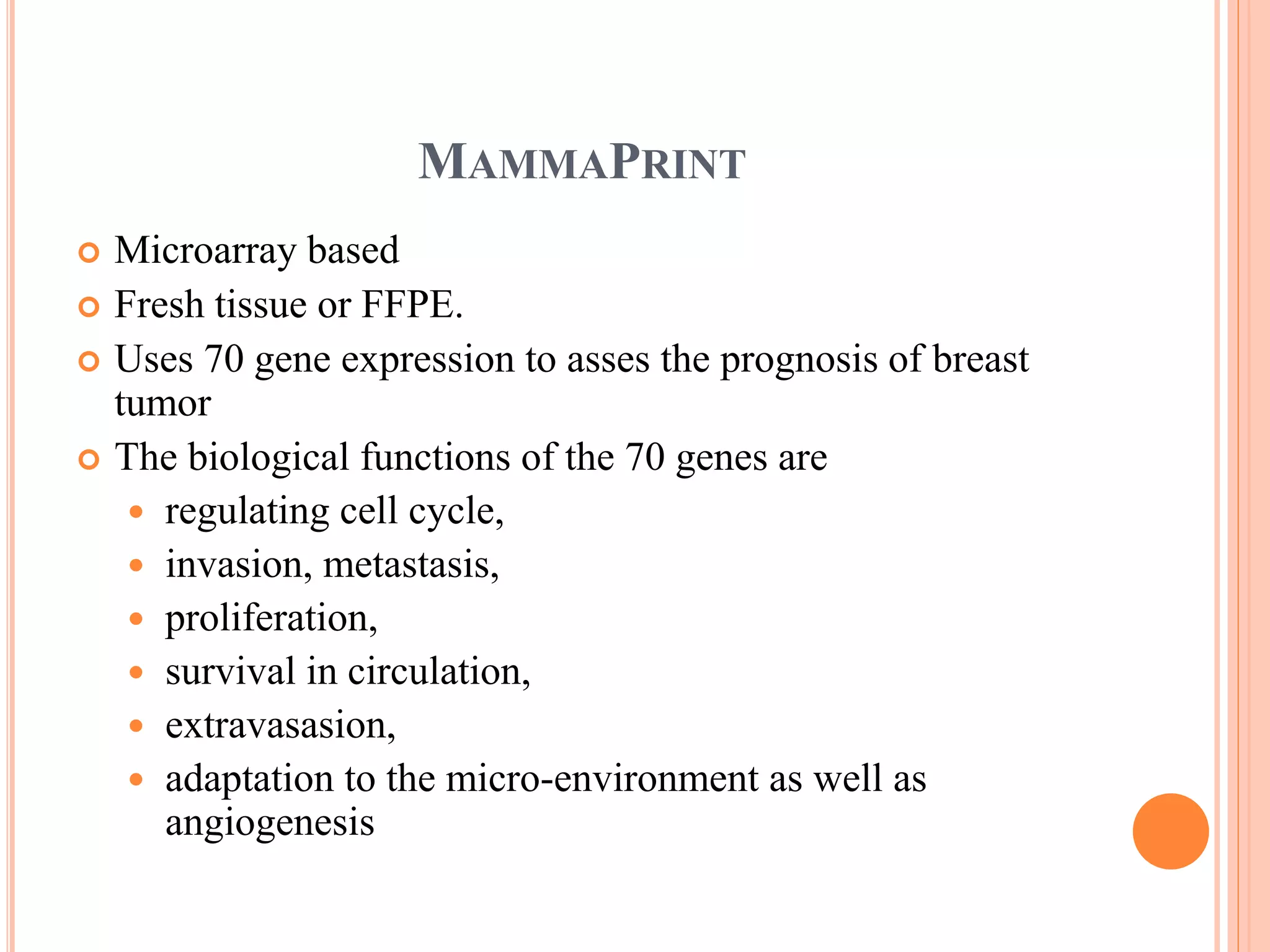 Molecular profiling of breast cancer | PPTX
