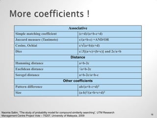 Molecular similarity searching methods, seminar | PPTX