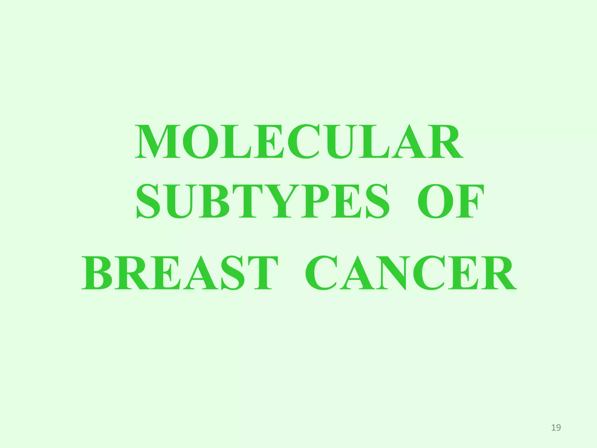 Molecular Subtypes of Breast Cancer | PPTX